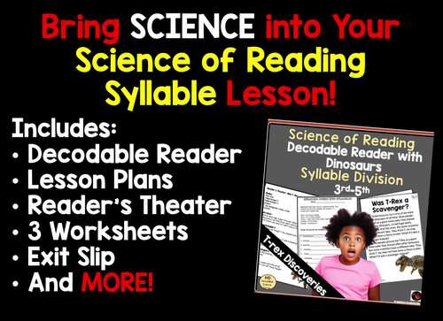 Science of Reading | Decodable Reader with Dinosaurs | Syllable ...
