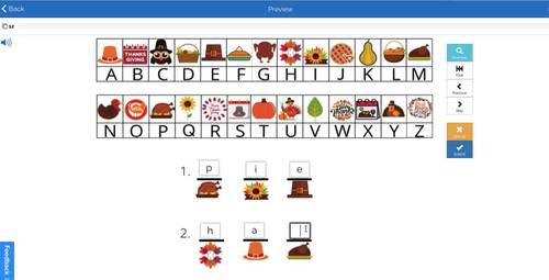 THANKSGIVING THEMED CRYPTOGRAM BOOM CARDS OT/SLP: KEYBOARDING/TYPING
