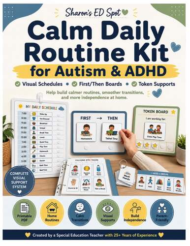 Calm Daily Routine Kit for Autism & ADHD | Visual Schedules, First Then ...