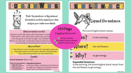 Stretch Your Sentences| Sentence Expansion Posters & Bulletin Board Kit