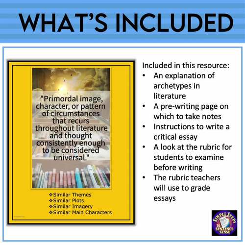 Archetypes in Literature Critical Essay Writing Activity | Print | Google