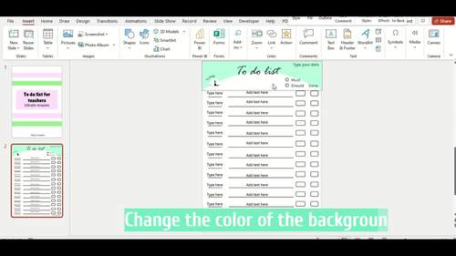 Teacher To Do List Template Editable in PowerPoint by Perky Templates