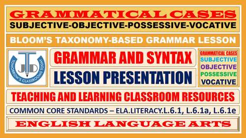 GRAMMATICAL CASES - SUBJECTIVE, OBJECTIVE & POSSESSIVE: UNIT LESSON PLAN