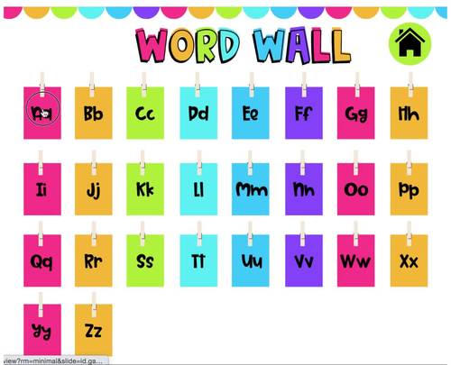 Bright Digital Word Wall and Anchor Chart Station for Virtual Classroom