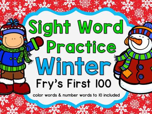 Sight Word Practice Video, Fry's First 100, Winter by Teaching with Ms Toni
