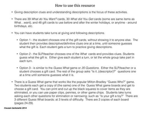 Guess What Language Processing Descriptions Games for Speech by Susan ...