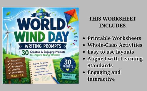 World Wind Day Writing Prompts | 30 Creative Writing Activities for ...