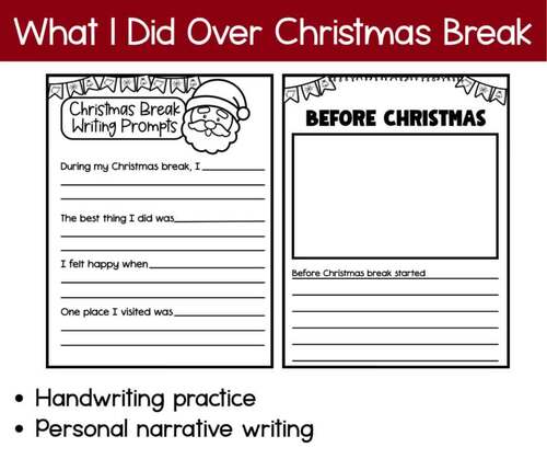What I Did Over Christmas Break | Writing Prompts, Drawing & SEL Reflection