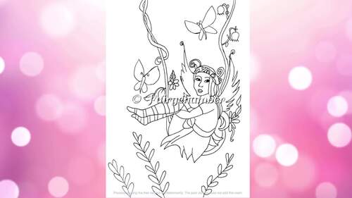 Whimsical Fairy Swing: Enchanting Coloring Page by Fairychamber | TPT