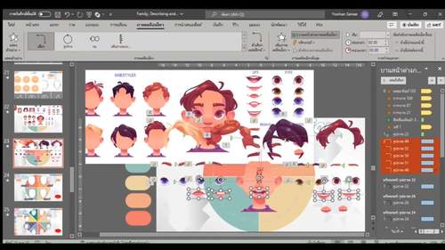 Describing People and Parts of Body. PowerPoint Template Slides.