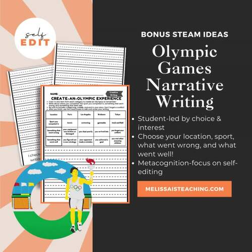 Summer Olympic Games Story Writing Activity Sub Plan 2nd 3rd 4th 5th Grades