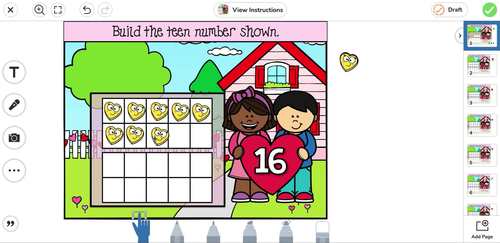 Valentine's Day Math Teen Numbers Seesaw Activities by Learning for the ...
