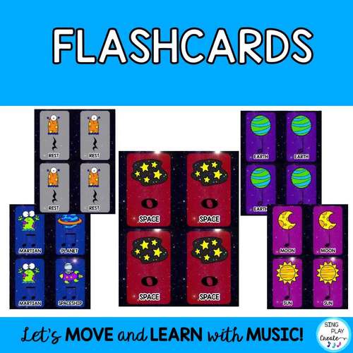 Rhythm Flash Cards, Posters, Games, Activities: {Whole Note} Space Aliens
