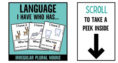 I Have Who Has: Irregular Plural Nouns Language Card Game | TPT