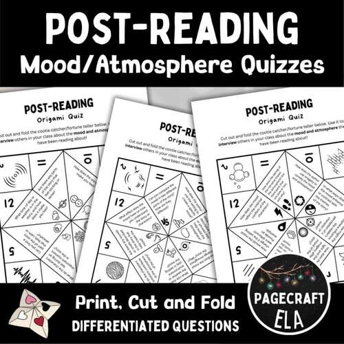 Post-Reading Origami Quiz Activities for Discussing Mood/Atmosphere in ...