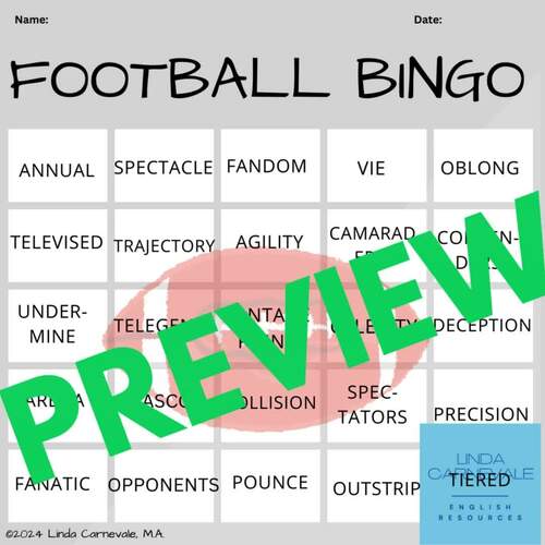 Football, Sports Vocab. Activities Improves Reading Comp +Sentence ...