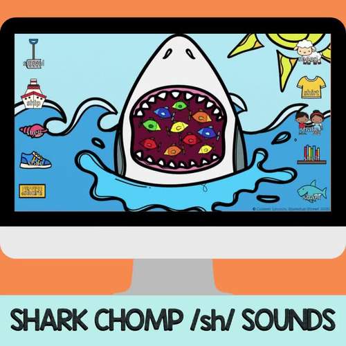 Shark Chomp SH Sounds: No Print Interactive Activity for Speech Teletherapy