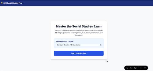 GED Social Studies Practice Assessments | Self-Checking Test Prep Review