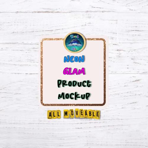 Neon Glam MOVEABLE Product Mockup| Paper Mock Up Product Images TpT Sellers