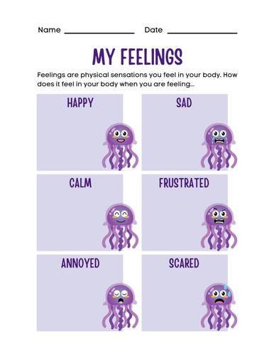 Learning My Feelings Worksheet by SEL Slices | TPT