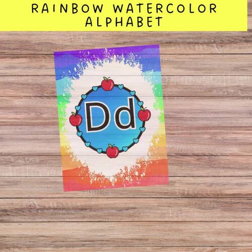 Rainbow Watercolor Alphabet Posters | Colorful Classroom Decor for Teachers