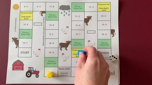 Farm Themed Subtraction Math Game by One Canadian Goose | TPT
