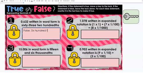 5th Grade Digital Math Activities - Decimals - Distance Learning