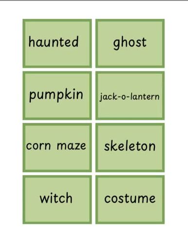 The Game of Memory: Spooky Halloween Vocabulary by Teacheasy with Micky
