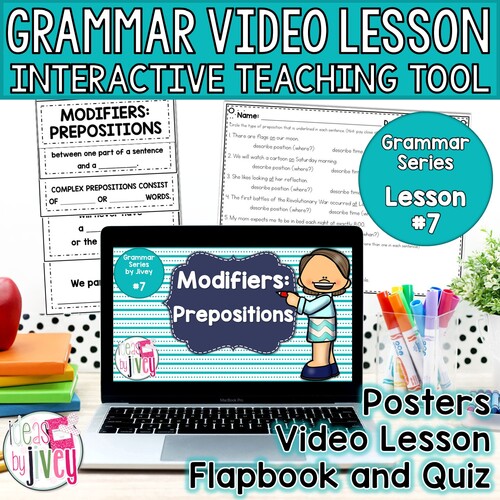 Prepositions Prepositional Phrases Grammar Video Lesson Worksheets Review