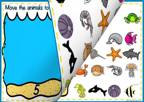 Ocean Counting BOOM Cards How Many Animals Numerals and Number Words