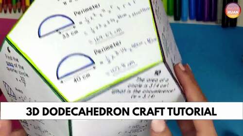 Area and Circumference Of A Circle Activity: 3D Math Paper Craft ...