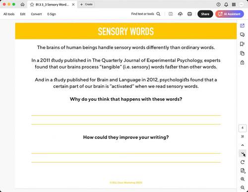 ESL Intermediate Lesson: Learn about Sensory Words by ESL Class Workshop