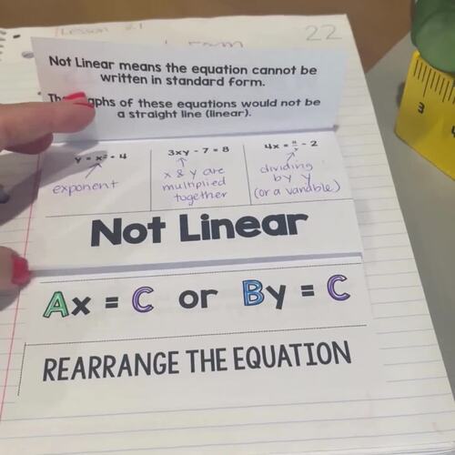 Algebra 1 - Standard Form of Linear Equations Interactive Notebook Foldable