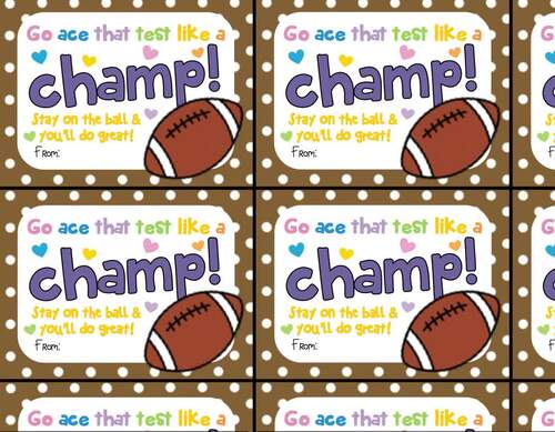 Football (Fidget Toy) Testing Motivation Gift Tag- Stay on the ball ...
