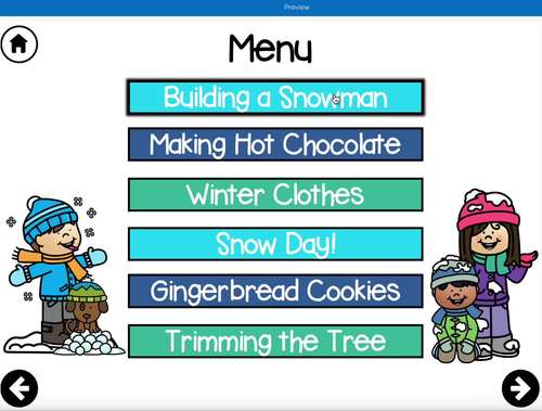 Winter Sequencing Activities Speech Therapy Winter Stories Boom Cards ...