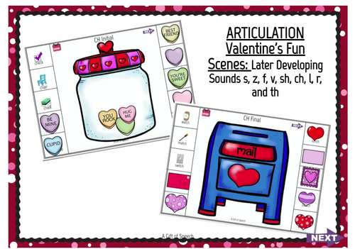 Valentine's Day Articulation NO PREP Boom Cards™ Later Developing Sounds