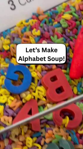 Alphabet Soup Recipe Cards Sensory Bin | Letter Recognition | Counting ...