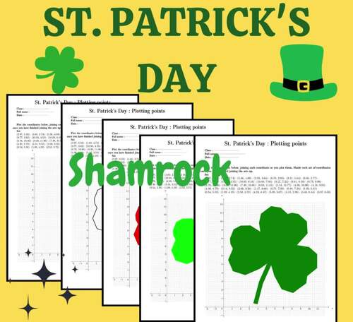 Lucky Coordinate Plotting: St. Patrick's Day Graphing Activity and coloring