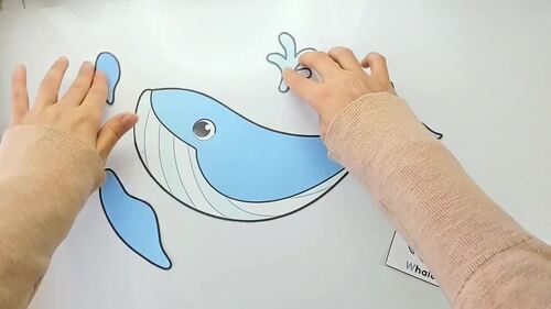 Whale Craft Letter of the Week Ocean Animals Coloring Tracing Writing ...