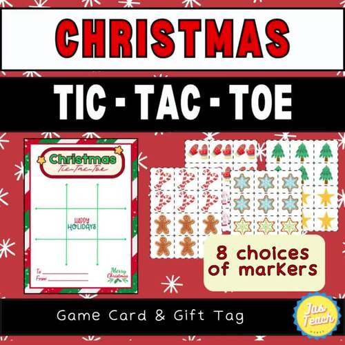 Christmas Tic-Tac-Toe | Game Card and Gift Tag | Activity for Christmas