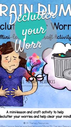 Worries Brain Dump - Declutter your Worries Lesson Activity Craft