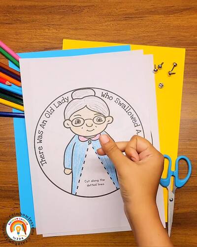There Was An Old Lady Who Swallowed A Fly Sequencing Craft and Writing