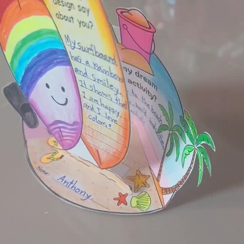 Summer Activity : Surfboard 3D Craft /Writing Surfboard Activities