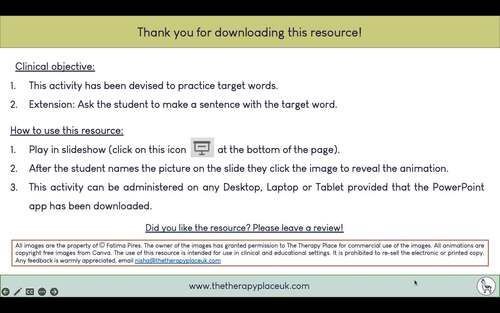 Articulation | K medial words | NO PREP | Interactive game by The ...