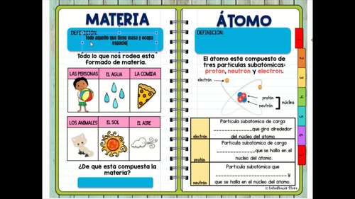 Estados de la Materia Libreta Interactiva Print & Digital | TPT