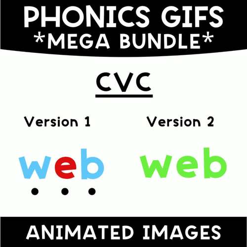 Phonics Animated GIFs Bundle | Transparent GIFs for Slides & Boom | SOR