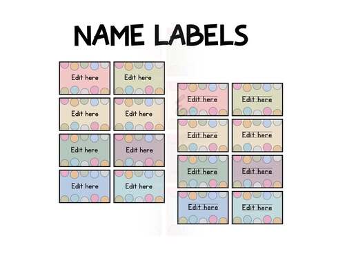 Printable Polka Dots Small Name Labels, Locker Labels, Mailbox labels ...