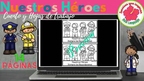 11 de septiembre Patriot Day in Spanish Nuestros Héroes Cuento, hojas ...