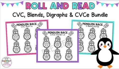 Winter Roll and Read Fluency Practice Games Bundle | TPT