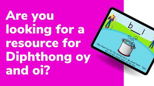 Diphthong oy and oi Vowel Teams Boom Cards | Digital Game by Fiddleheads